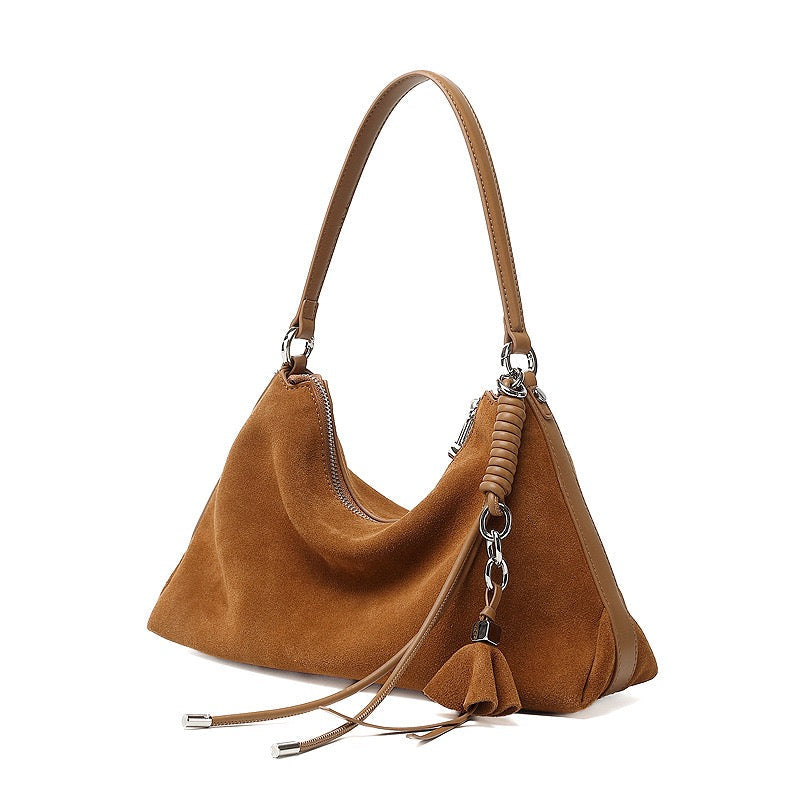 Suede Luxe Hobo Bag with Braided Detail & Tassel Accent – VELOISSE